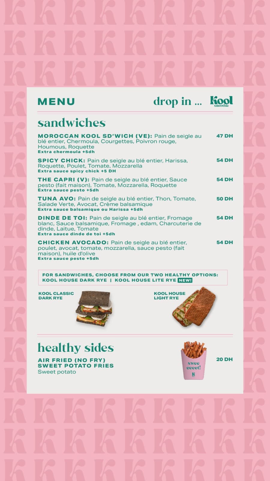 Kool smoothie Menu & Horaires à casablanca | TopMenu